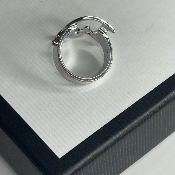 Dior | Jewelry | Christian Dior Logo Silver Tone Ring Size 5 | Poshmark
